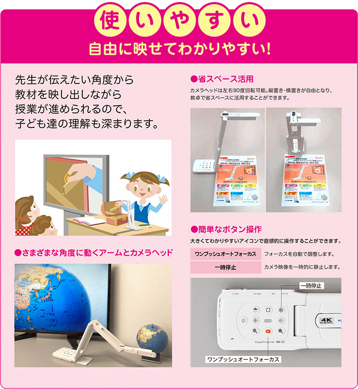 MX-P2 エルモ ELMO 4Kコンパクトモバイル書画カメラ(実物投影機) MX-P2 (CODE 1430) / アイワンファクトリー